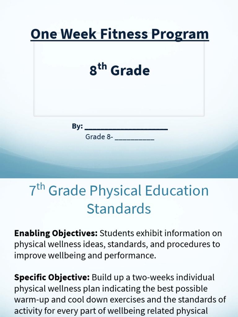 Exercise Program Grade 8 | PDF | Physical Fitness | Muscle