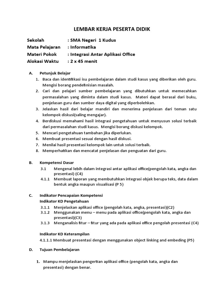 Integrasi Aplikasi Office di Informatika | PDF | Komputer