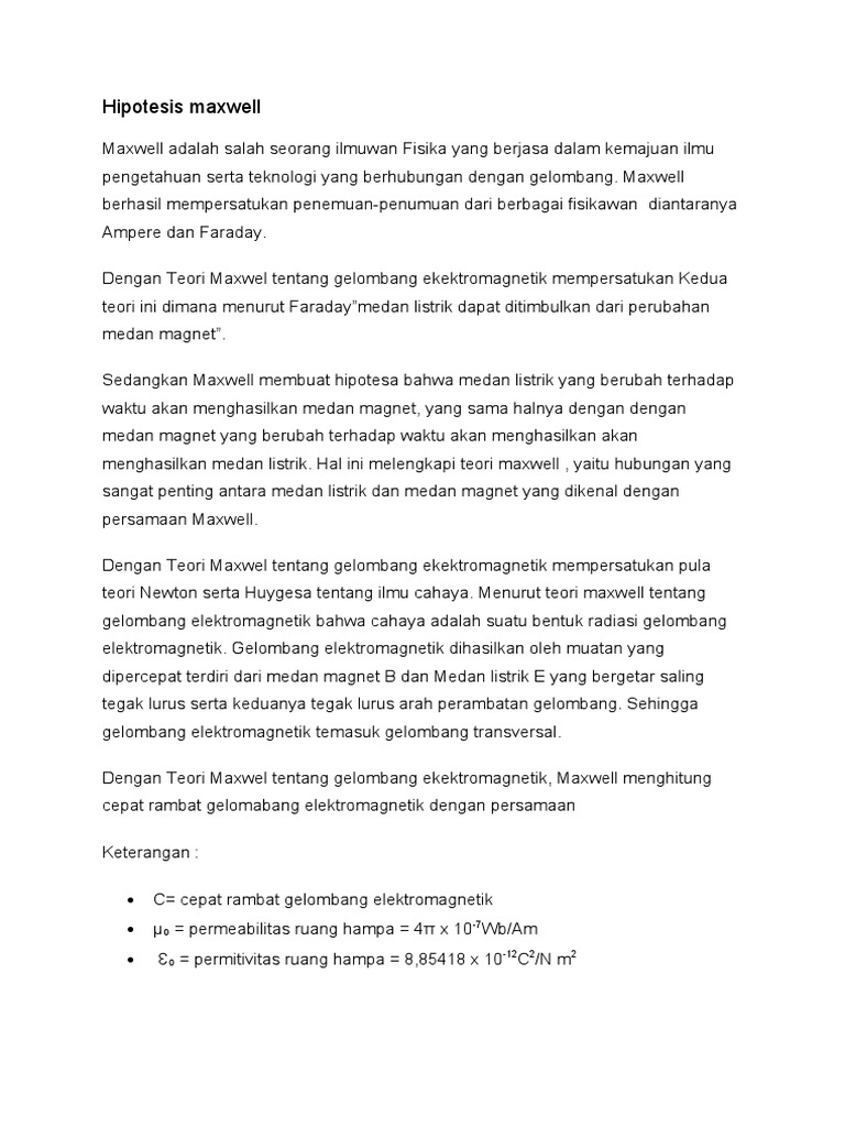 Hipotesis Maxwell | PDF
