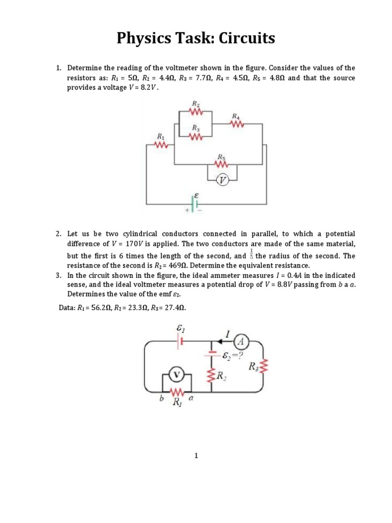 Physics Task: Circuits | PDF