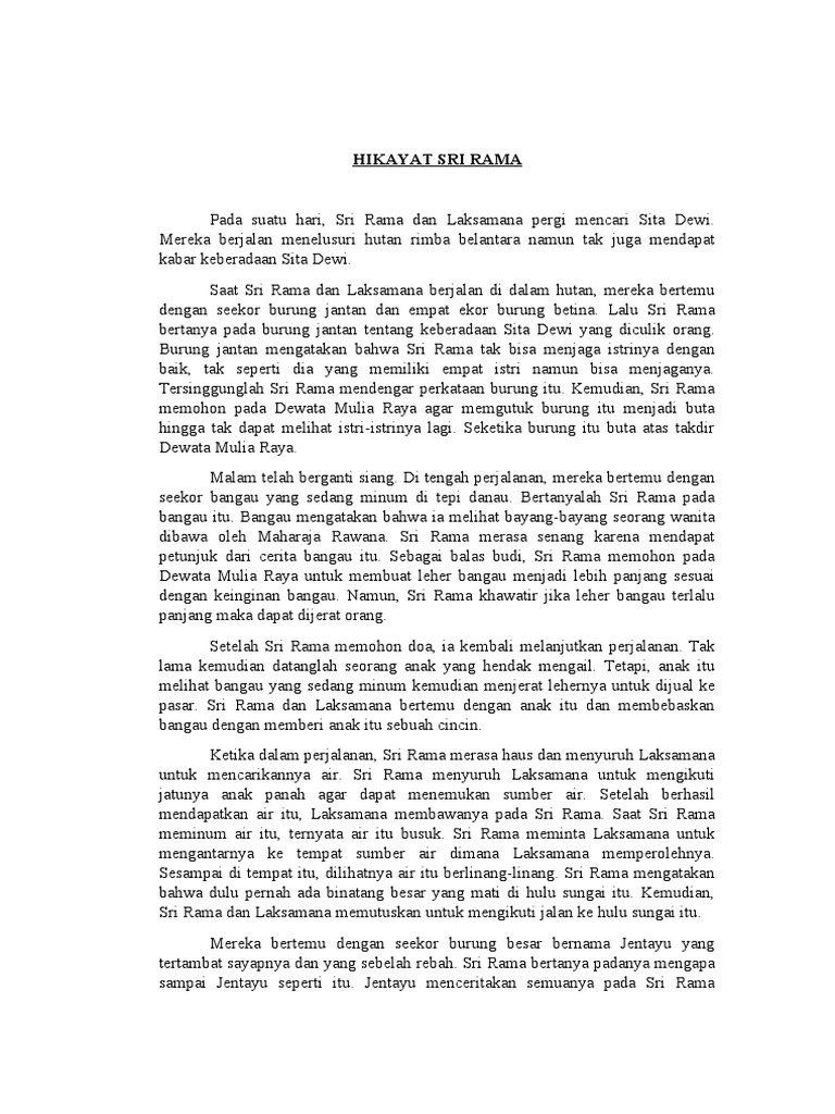 Hikayat Sri Rama | PDF | Puisi | Klasik