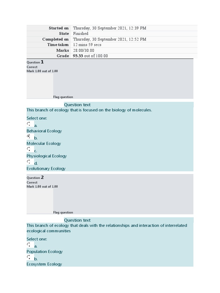 Environmental Science Exam Results | PDF | Ecology | Natural Environment