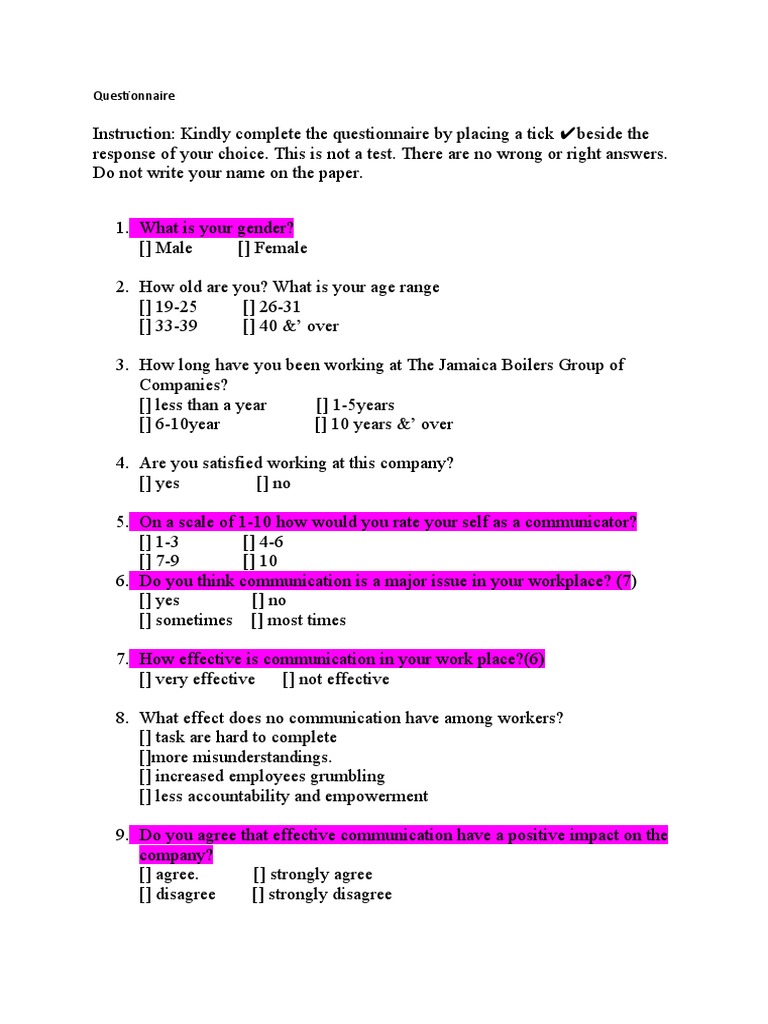 Employee Communication Survey | PDF | Communication | Human Communication