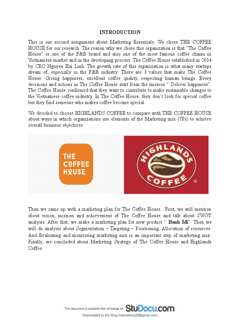 Highlands Coffee Marketing Strategy Analysis | PDF | Marketing ...