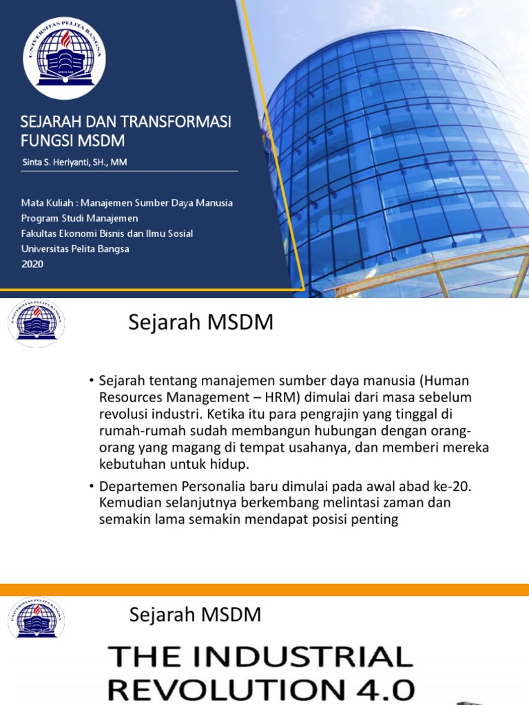 Sejarah Dan Transformasi Fungsi MSDM | PDF