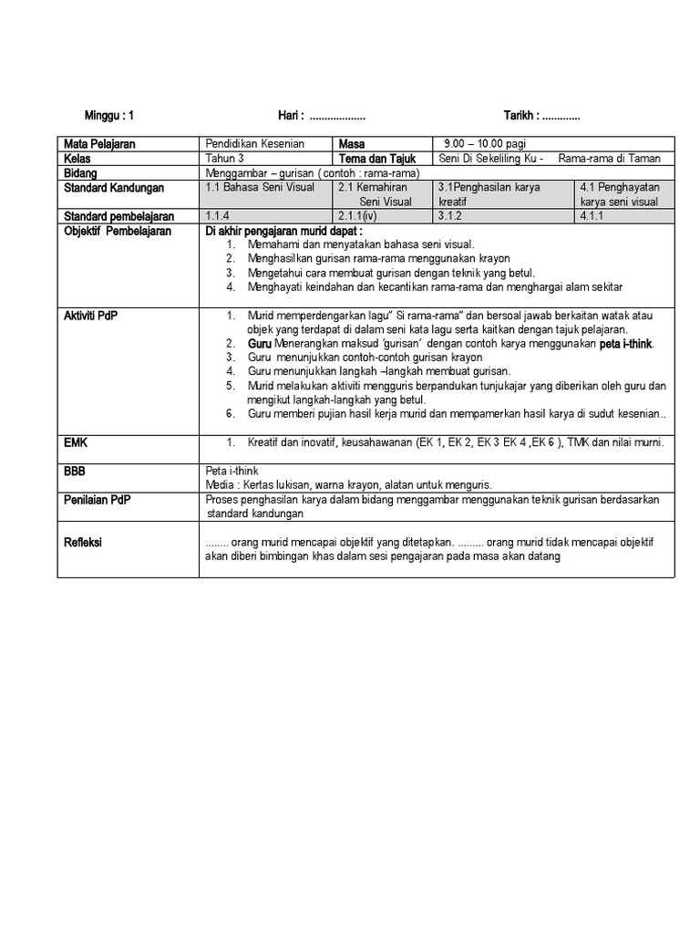 RPH TAHUN 3 (Gurisan) | PDF