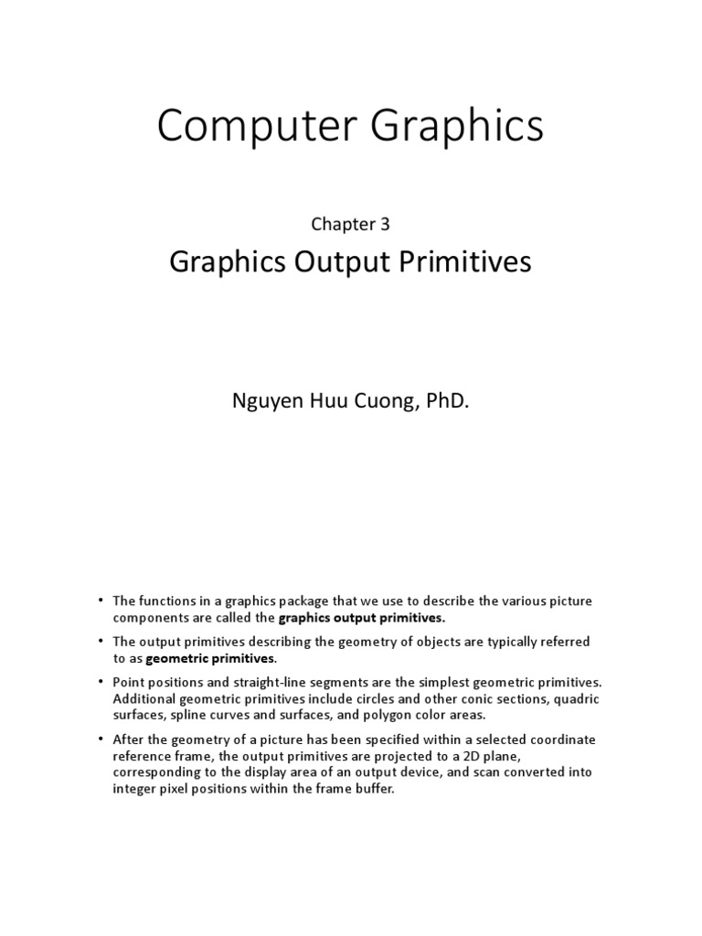 Computer Graphics - Chapter 3 (1) - 2 | PDF | Ellipse | Circle