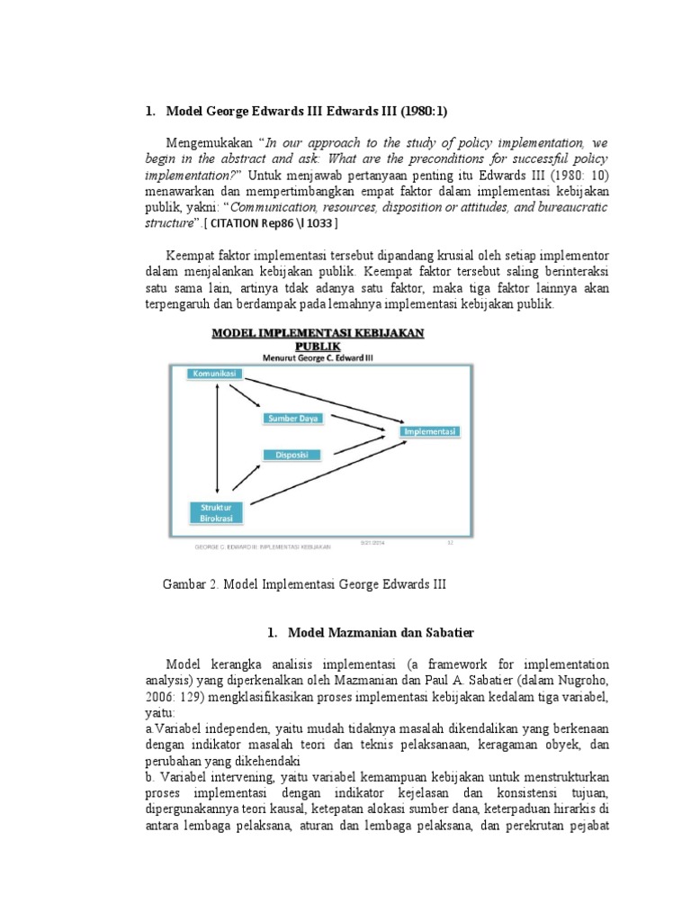 Model Implementasi Kebijakan Publik | PDF