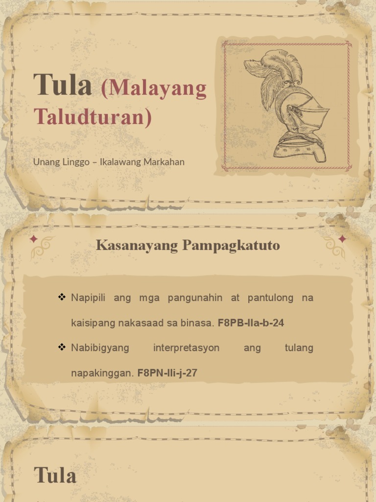 Q2W1 - Tula (Malayang Taludturan) | PDF