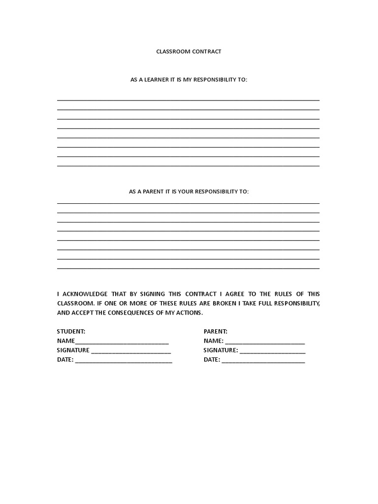 Classroom Contract Template | PDF
