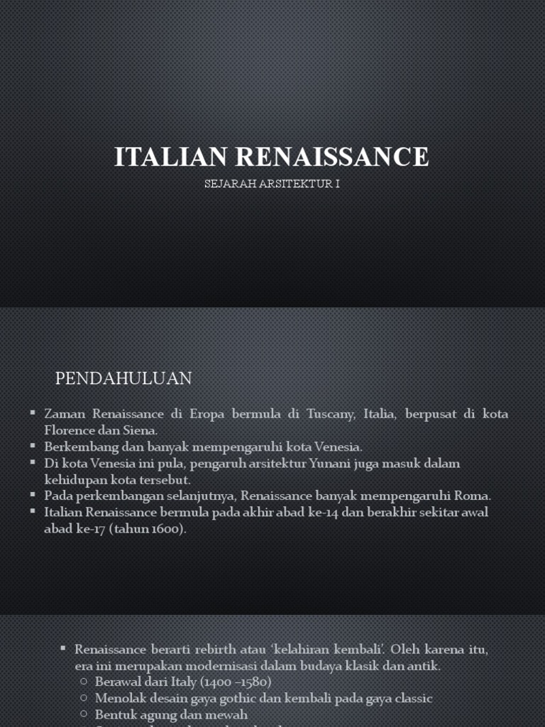 Italian Renaissance | PDF