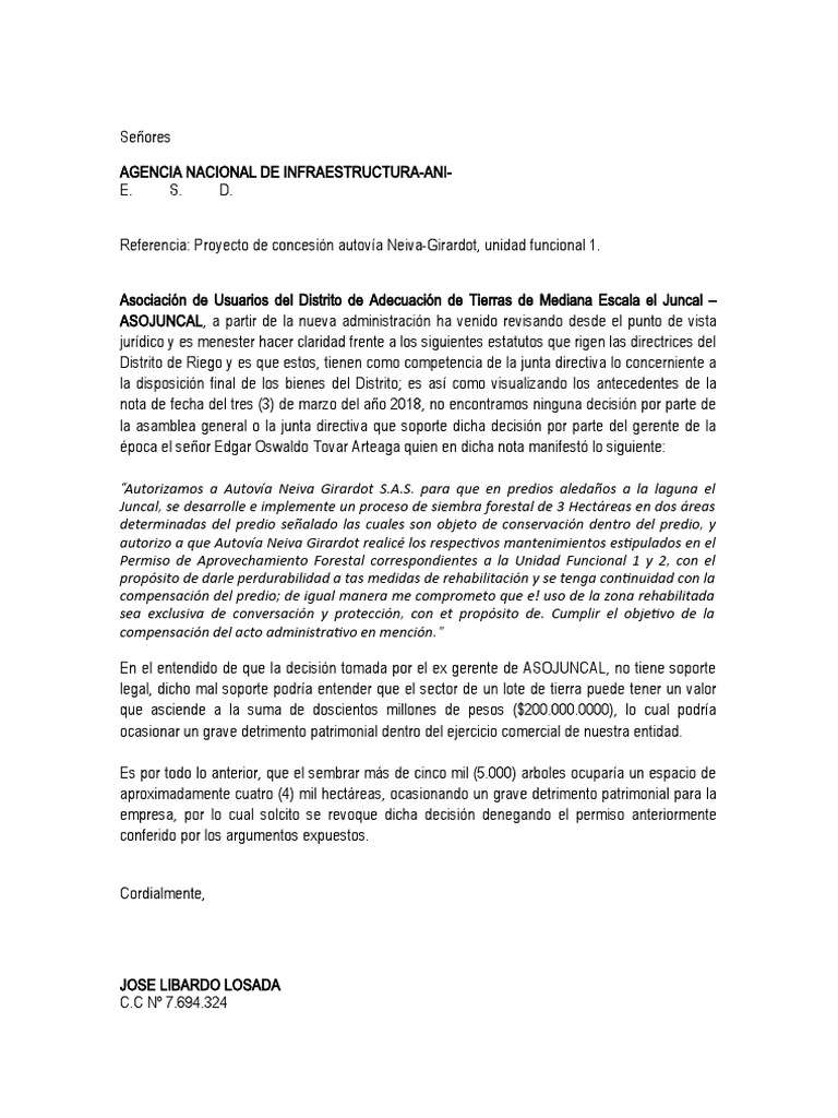Documento Respuesta Ani-Asojuncal | PDF
