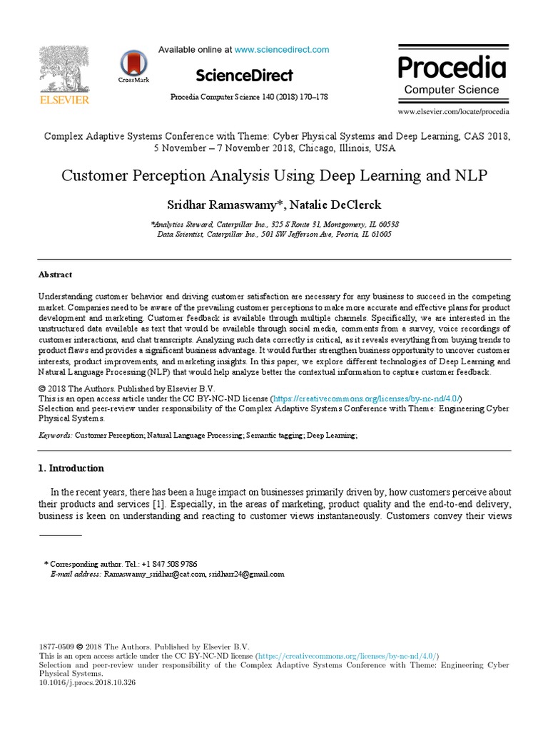 Customer Perception Analysis Using Deep Learning and NLP | PDF | Deep ...