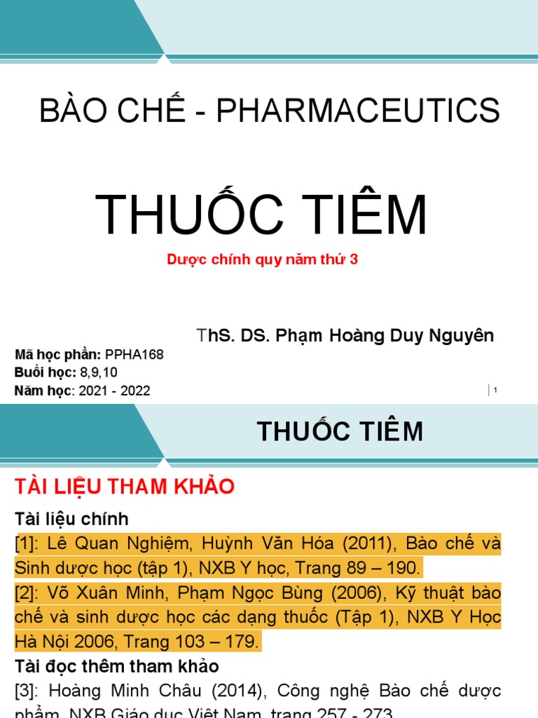 BUỔI 8+9+10 - Thuoc Tiem | PDF