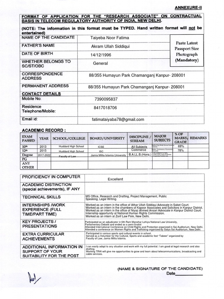 Legal Annexure II Application Format 2022 | PDF | Justice | Crime & Violence