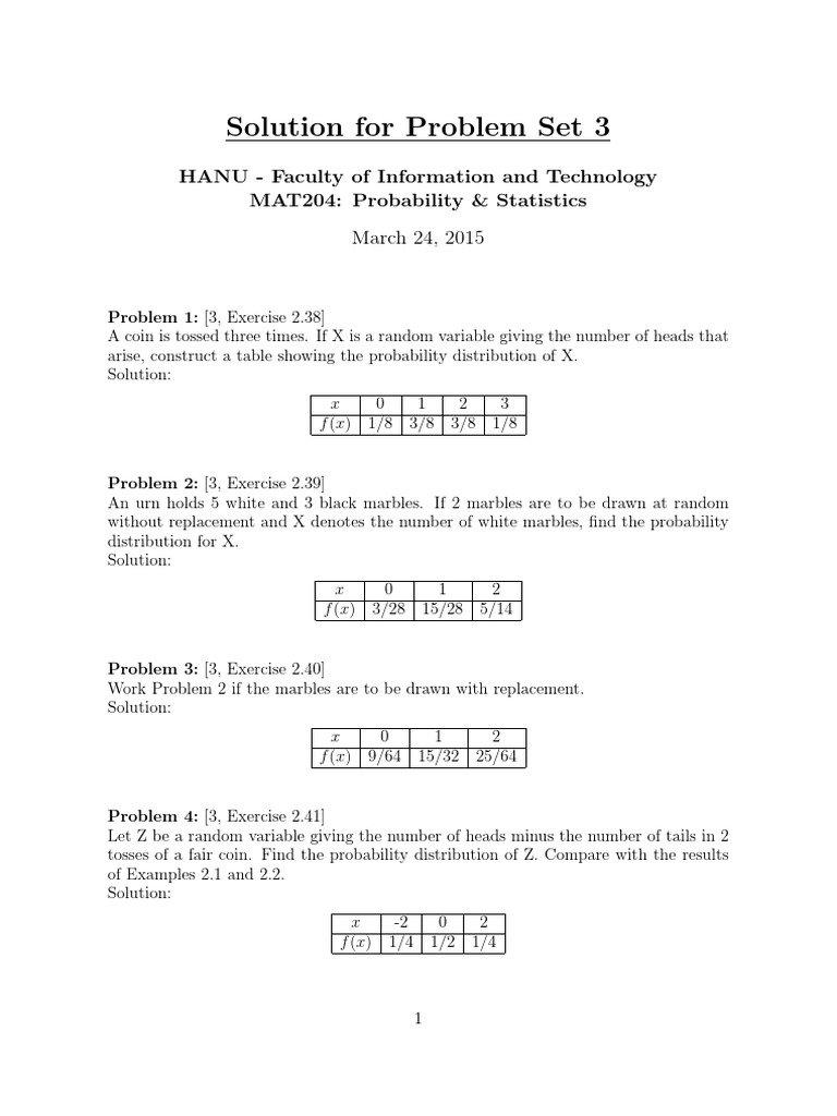 Homework 3 Solution | PDF | Probability Distribution | Science
