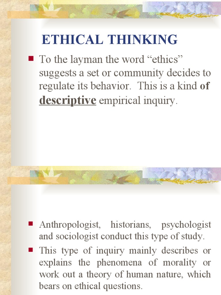 Ethical Thinking | PDF | Morality | Psychology
