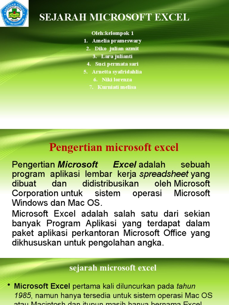 Kel. 1 Sejarah Microsoft Excel | PDF