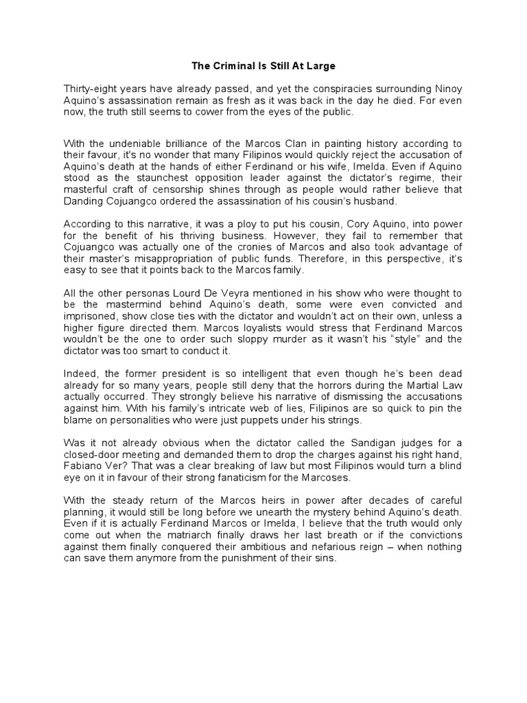 RPH Position Paper | PDF | Corazon Aquino | Philippines