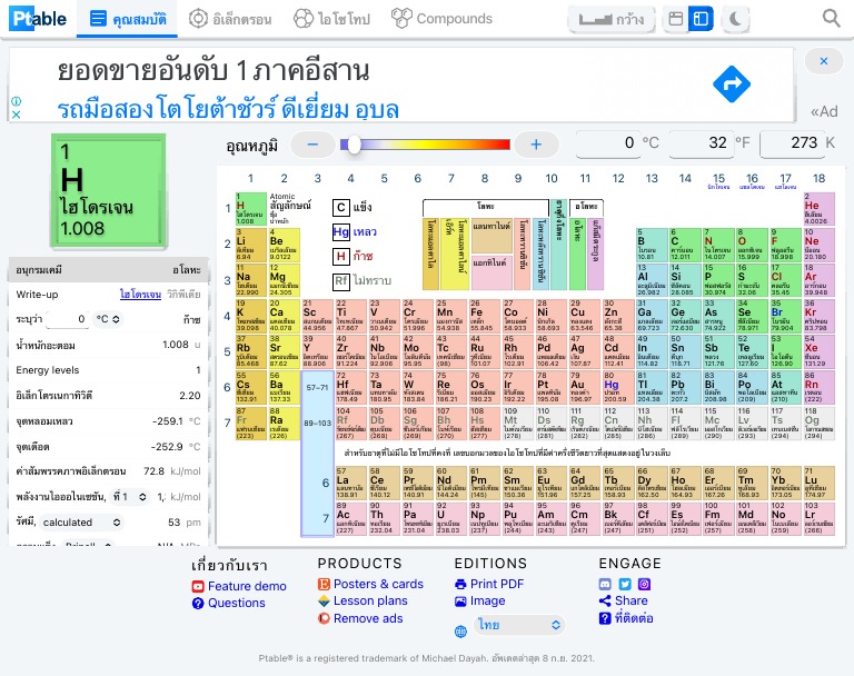 ตารางธาตุ - Ptable | PDF