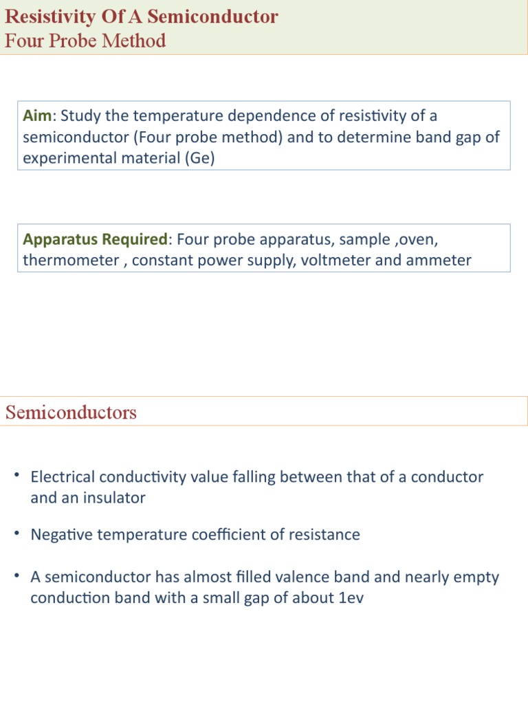 Four Probe Method | Download Free PDF | Electrical Resistivity And ...
