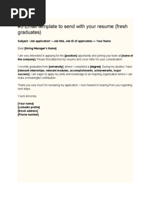 Job Application Email Fresh Graduate