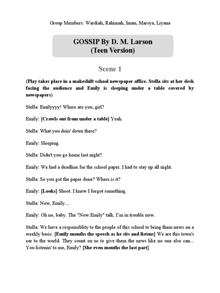 Gossip Script Drama | PDF