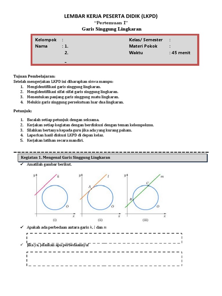 LKPD Pertemuan 1 | PDF | Metode & Bahan Ajar | Griya & Taman