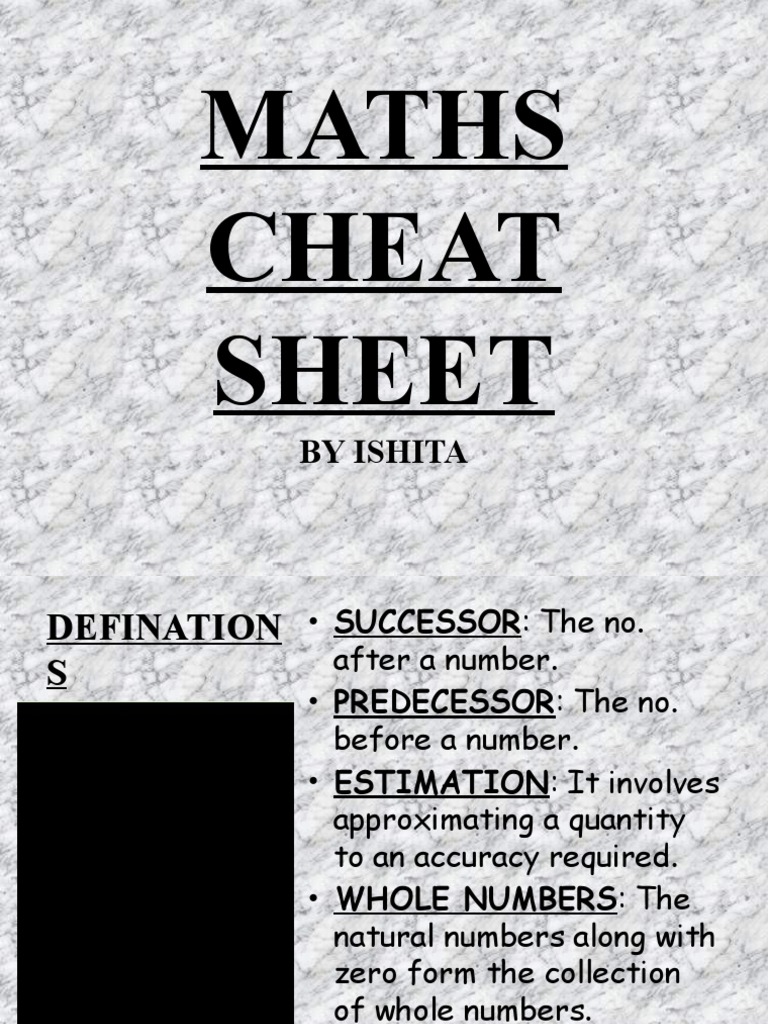 Maths Cheat Sheet: by Ishita | PDF