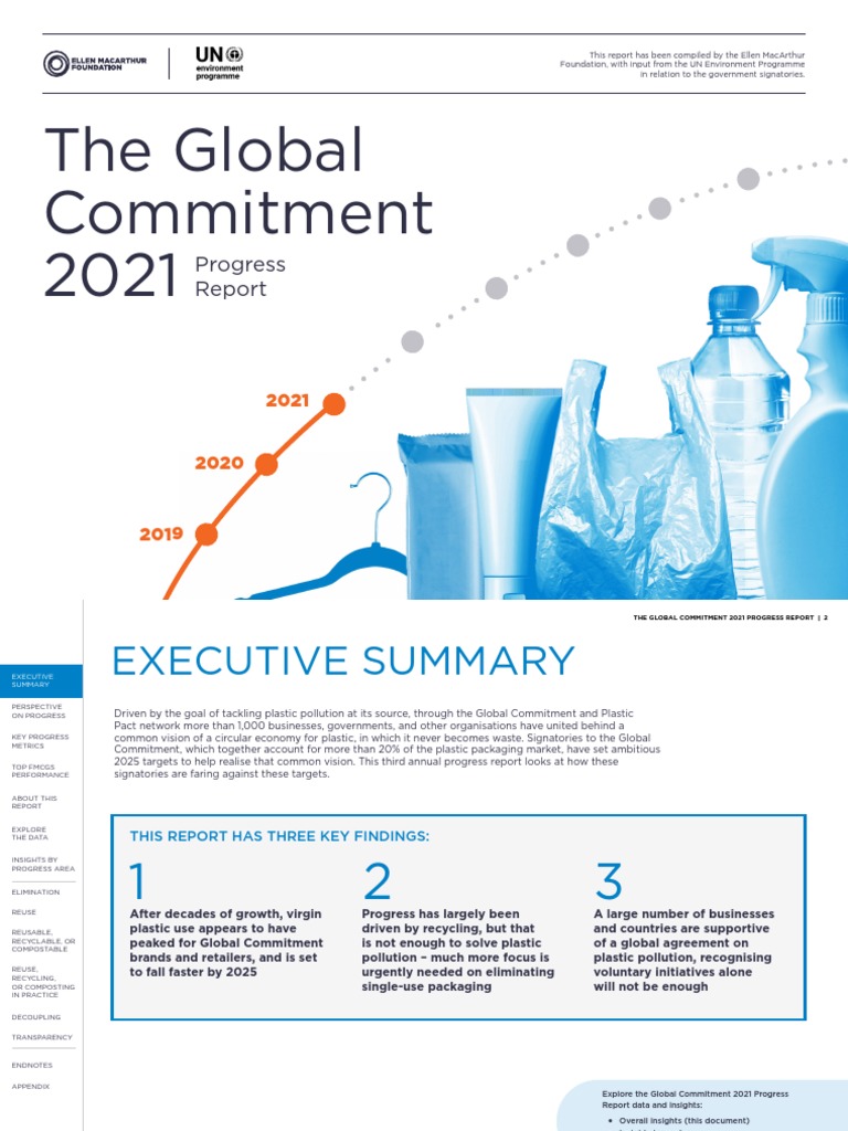The Global Commitment 2021 Progress Report | PDF | Reuse | Recycling