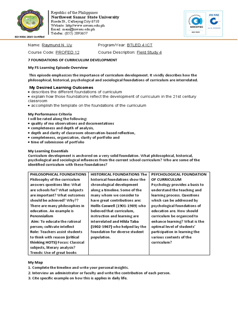 FS 4 Episode 7 | PDF | Curriculum | Philosophy Of Education