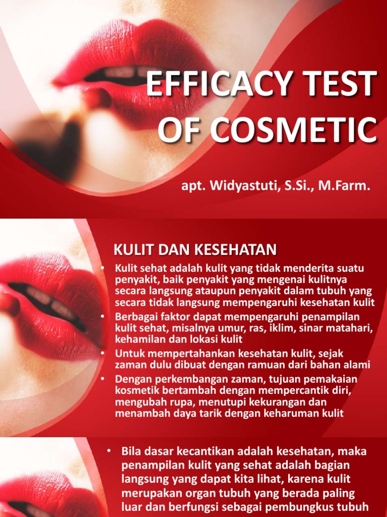 Efficacy Test of Cosmetics | PDF