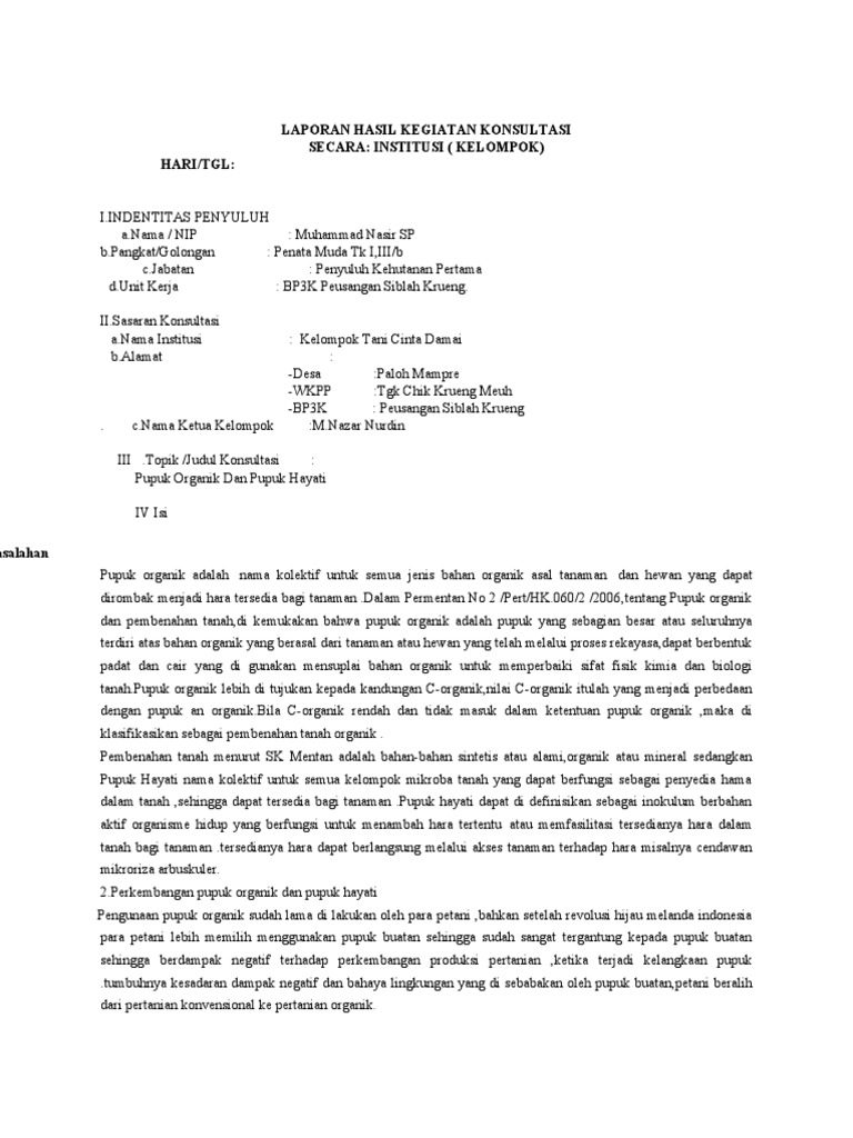 LAPORAN HASIL Konsultasi | PDF | Teknologi & Rekayasa