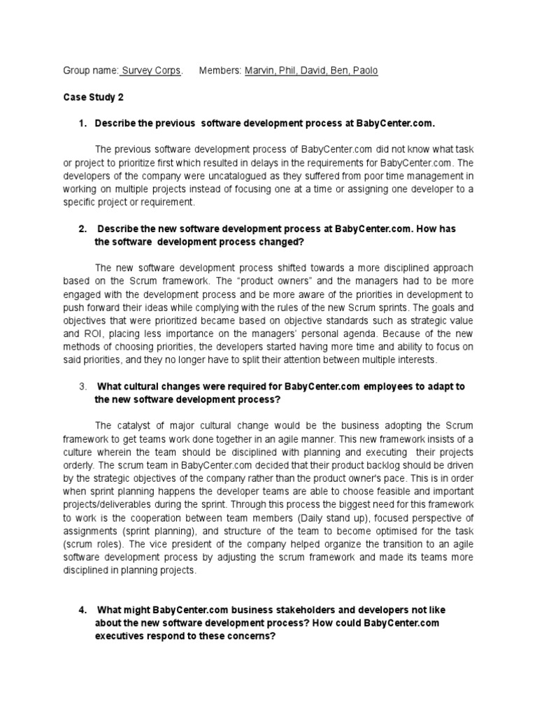 MIS Case Study#2 - Survey Corps | Download Free PDF | Scrum (Software ...