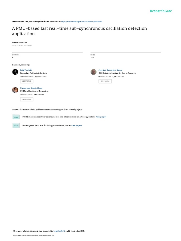PMU-Based Fast Sub-synchronous Oscillation Detection | PDF | Spectral Density | Low Pass Filter
