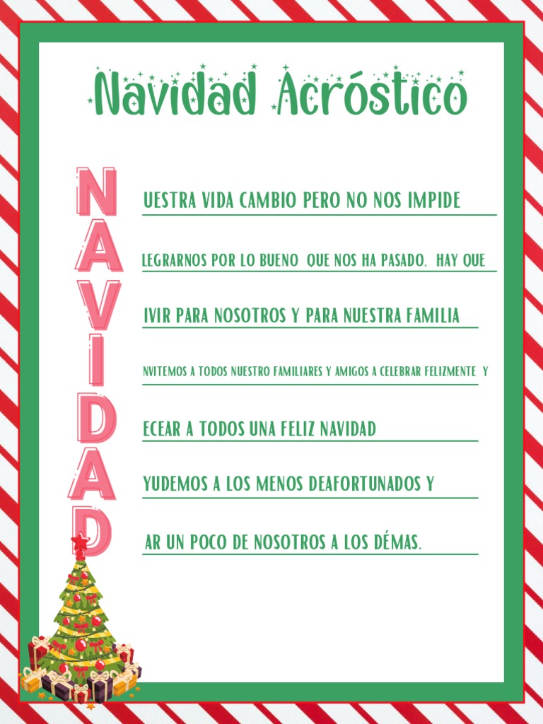 Acróstico Navidad - X, H, Y, LL . | PDF