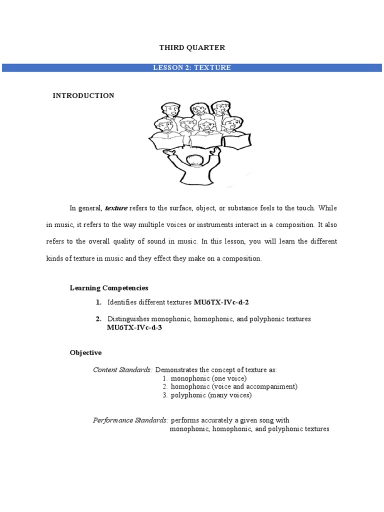 4thq Lesson 2 Texture | PDF | Musical Forms | Sound