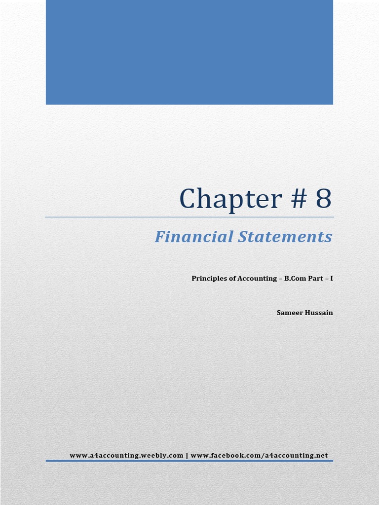Chapter # 8: Financial Statements | PDF | Debits And Credits | Expense