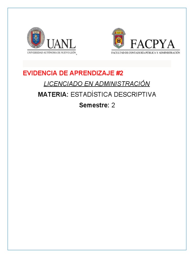 EVIDENCIA 2. EstDescriptiva | PDF | Desviación Estándar | Media
