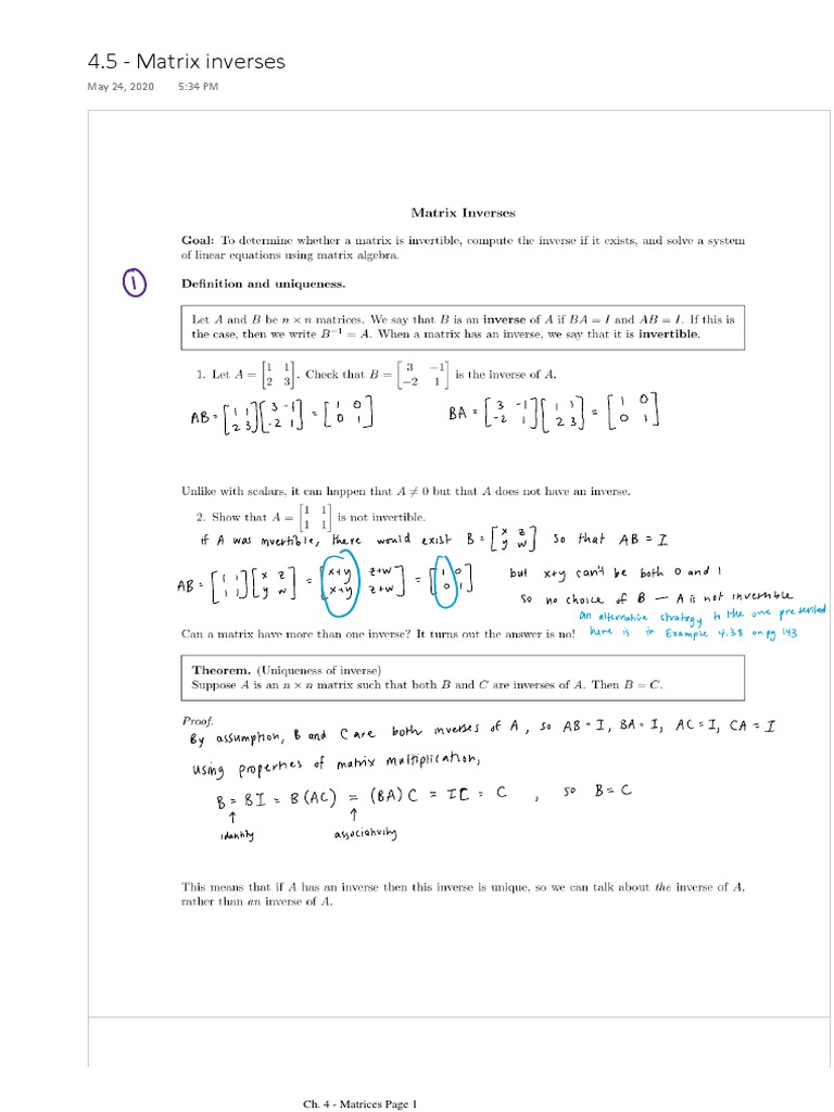 4.5 - Matrix Inverses | PDF | Business