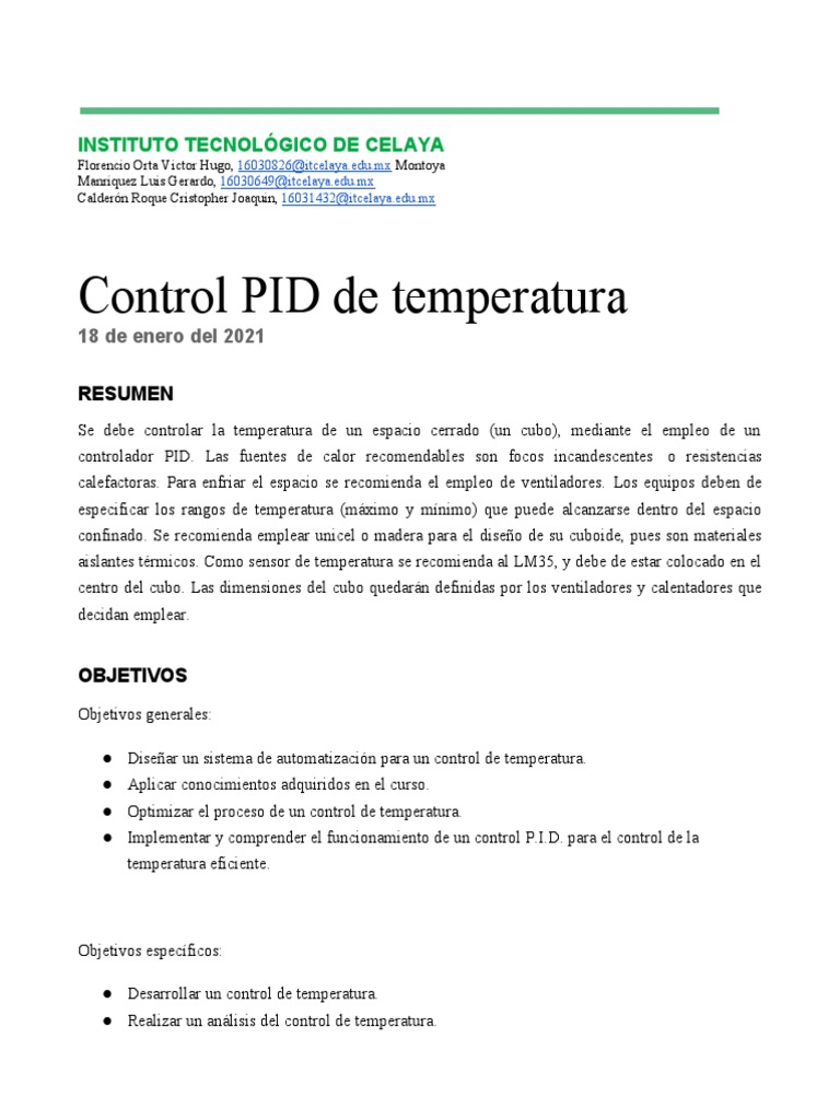 Control PID Temperatura en Labview y Arduino | PDF | Ingenieria ...