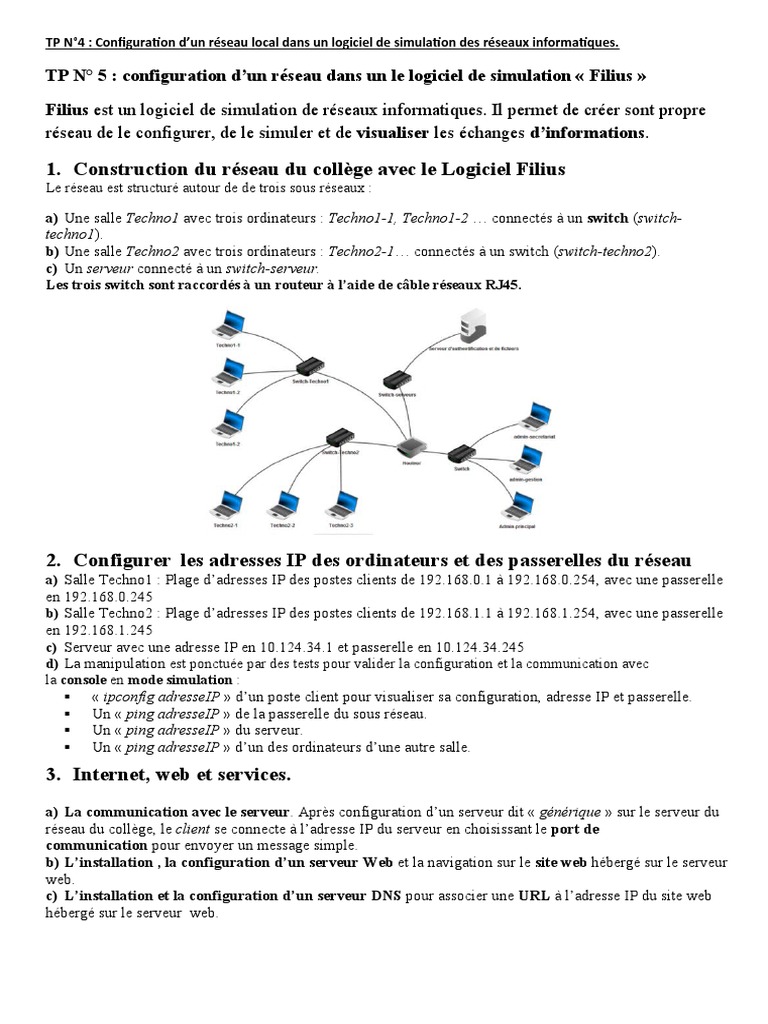 TP 5 Logiciel Filius | PDF | Affaires | Ordinateurs
