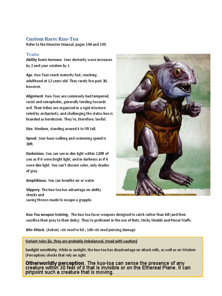Kuo Toa DND Homebrew | PDF