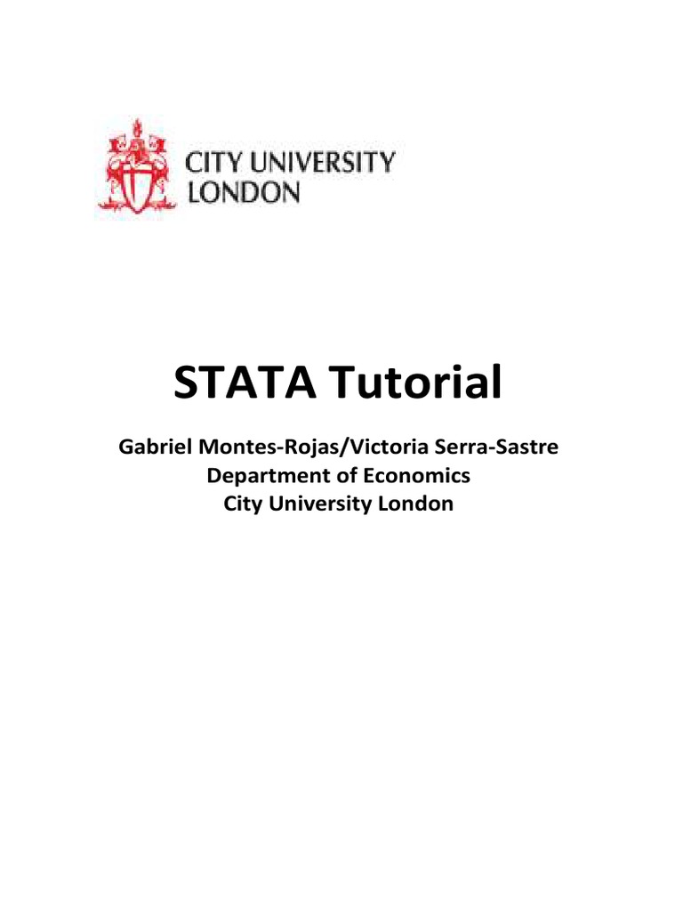 STATA Tutorial | PDF | Computer File | Statistics