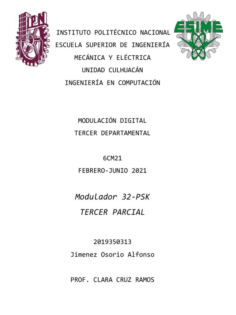 Modulación digital 32-PSK: Análisis teórico y práctico | PDF ...