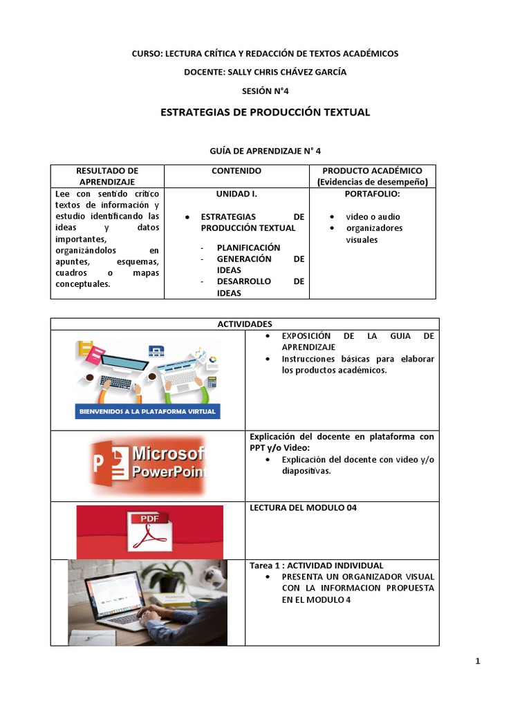 Guía de Aprendizaje Estrategias de Producción Textual | PDF | Cognición ...