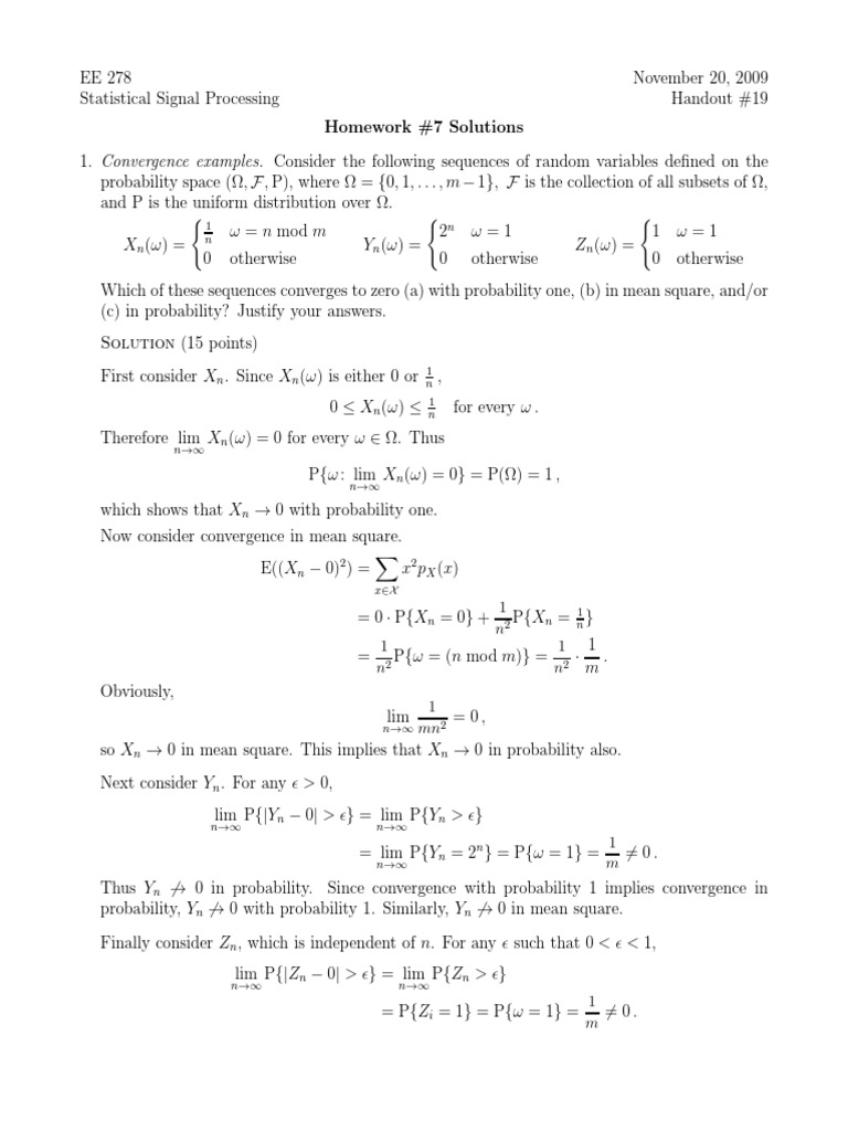 Statistical Signal Processing Homework Solutions | PDF | Mean | Statistical Theory