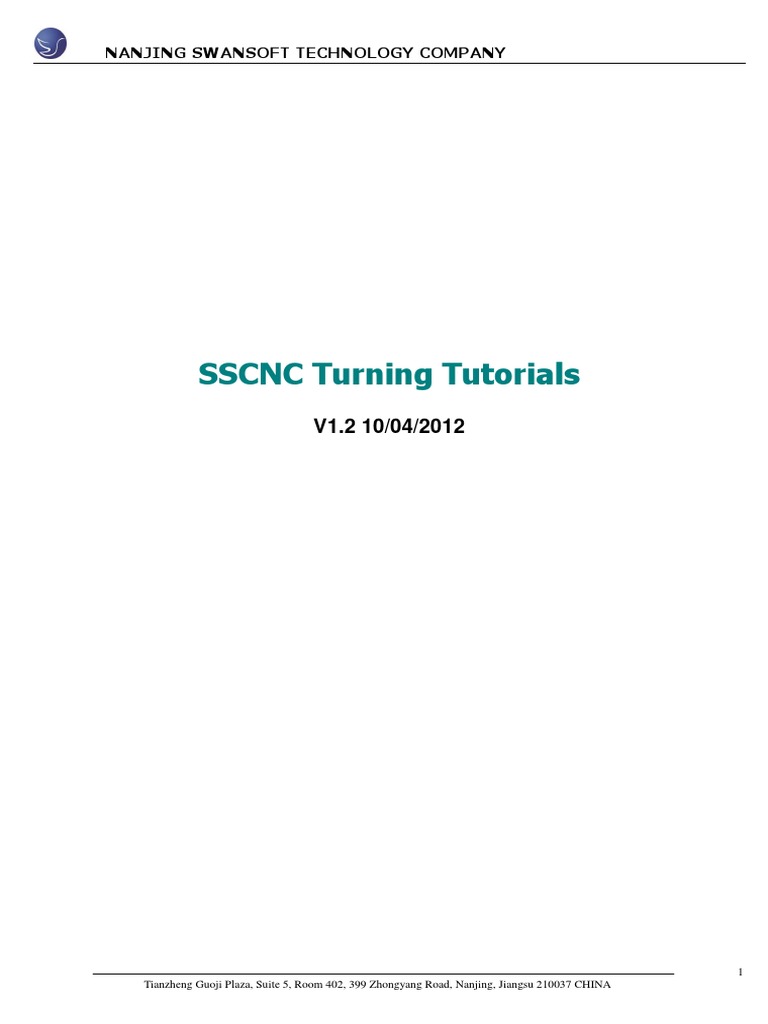 SSCNC Turning Tutorials: Nanjing Swansoft Technology Company | PDF ...