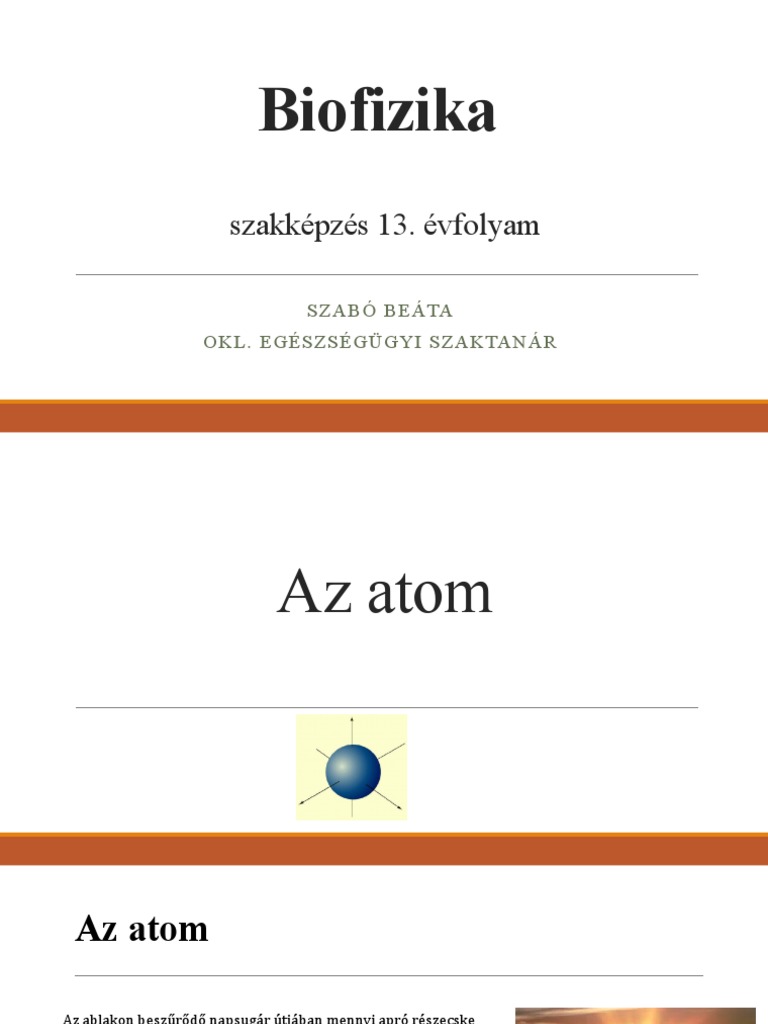 1 Biofizika - Atom | PDF