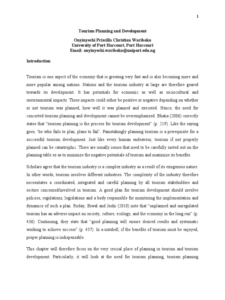 Tourism Planning and Development 1 | PDF | Tourism | Sustainability
